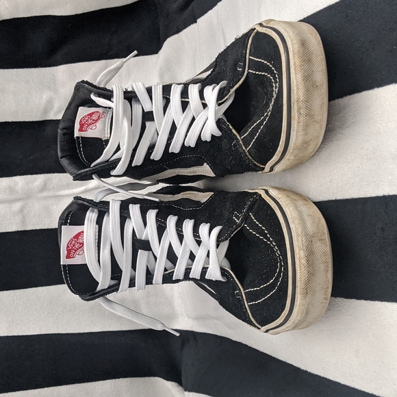 Vans | Shoes | Vans Hi Sneakers Mens 3 Us Blackwhite | Poshmark